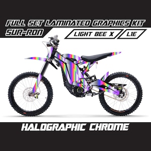 SUR RON Halographic Rainbow Chrome Full Graphics Kit Surron Laminated ...