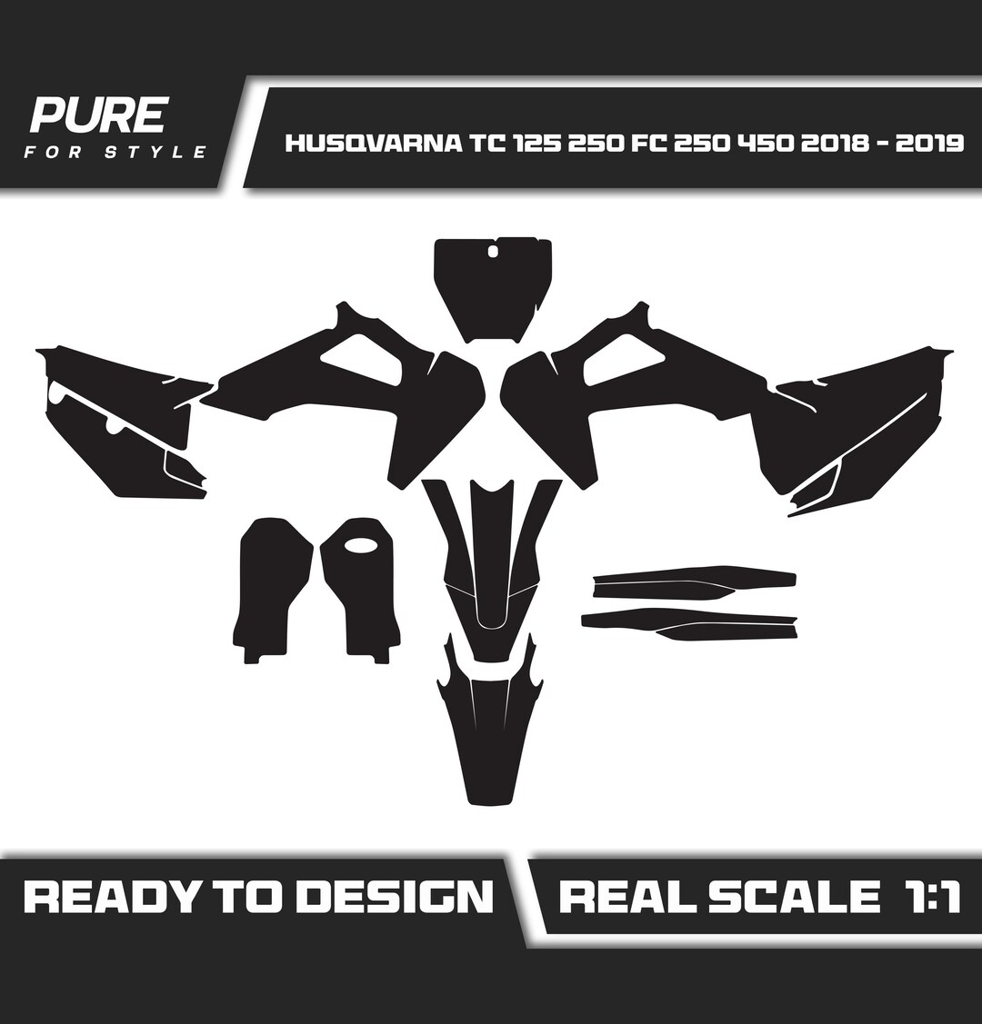 Vector Graphics Template for HUSQVARNA Factory TC 125 250 FC 250 450 ...