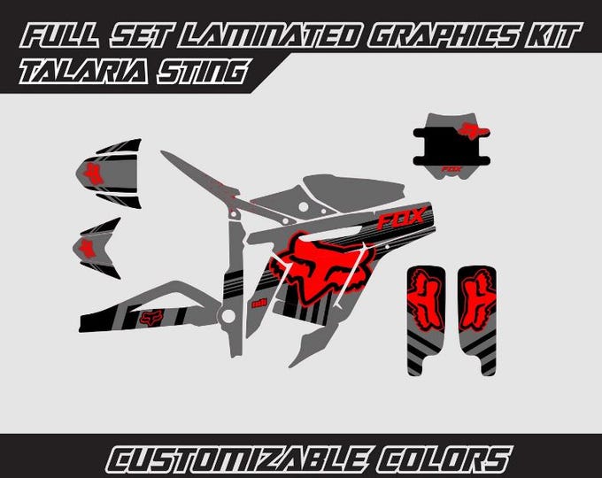 Talaria Sting R Graphics Kit - Red Fox Gray Design Style Stickers ...