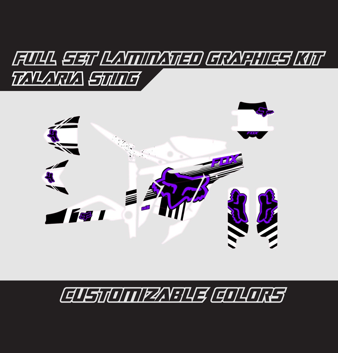 TALARIA STING Fox Purple White Full Graphics Kit Gloss or Matte ...