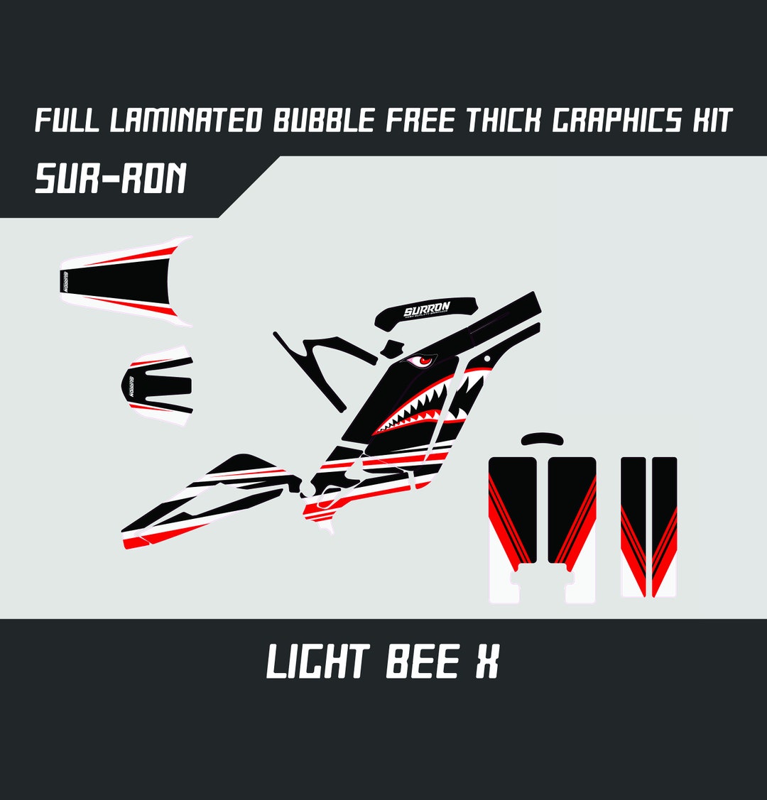 SUR RON Black Beast Full Graphics Kit Gloss or Matte Surron Laminated ...
