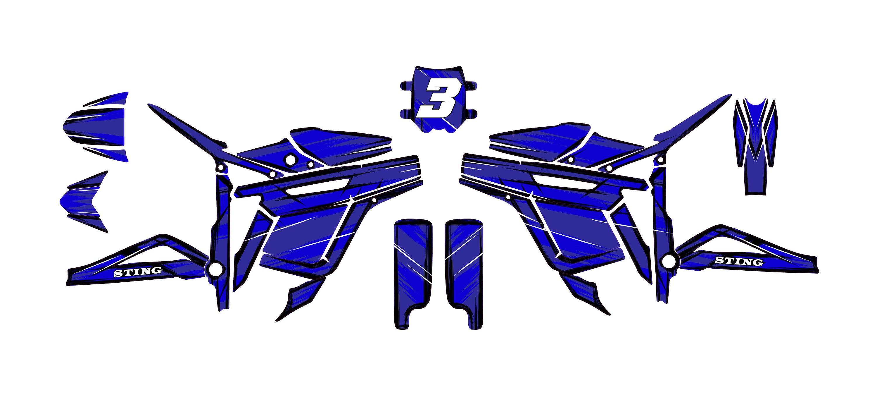 TALARIA STING Cartoon Animated Dark Blue Full Graphics Kit Gloss or ...