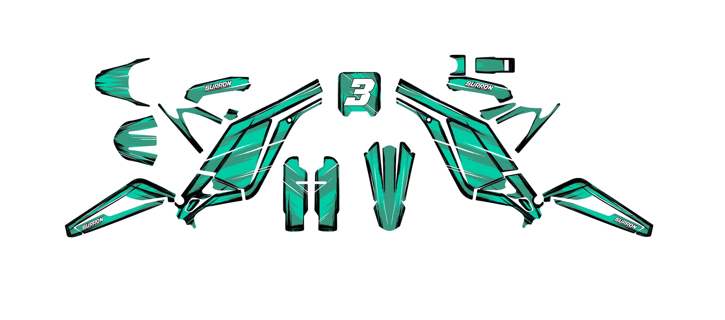 SUR RON Cartoon Animated Style Electric Full Graphics Kit Gloss or ...