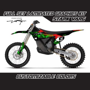 STARK VARG Red Green Full Graphics Kit Gloss or Matte Laminated Bubble ...