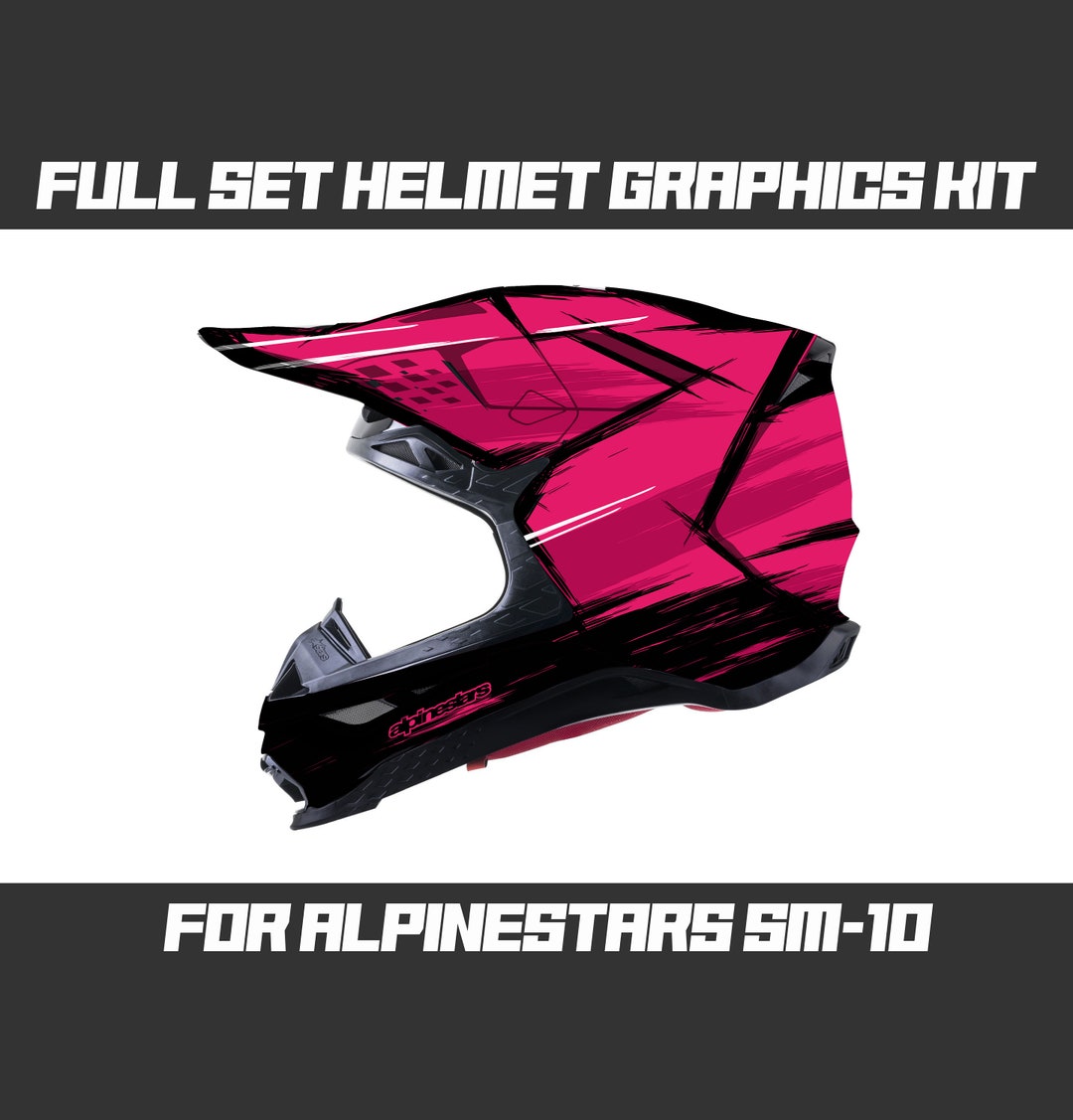 Alpinestars SM10 Custom Helmet Hot Pink Animated Cartoon Full Set ...