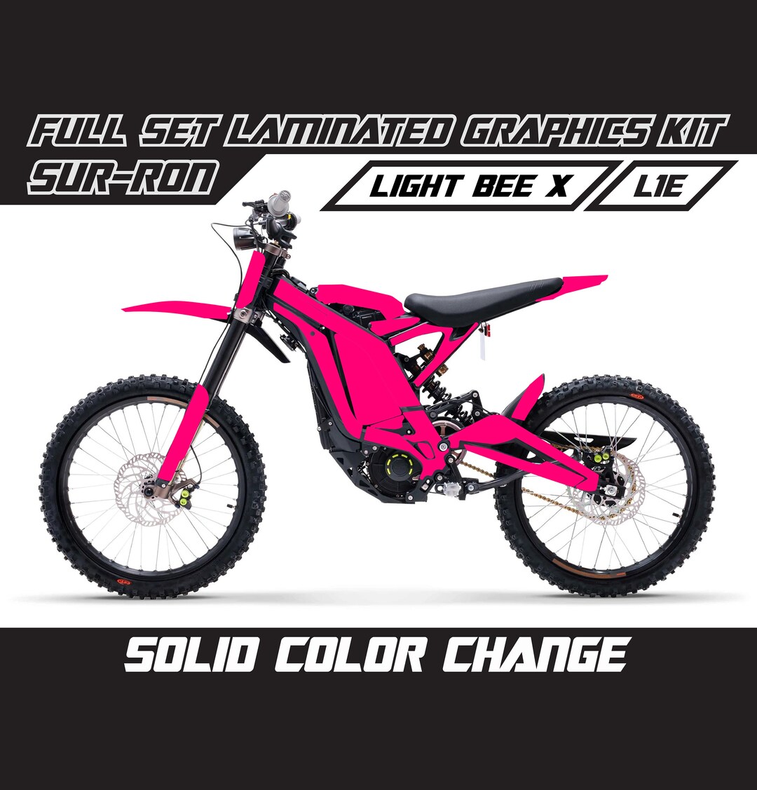 SUR RON Light Bee X Graphics Kit - Pink Color Full Decal Wrap Vinyl ...