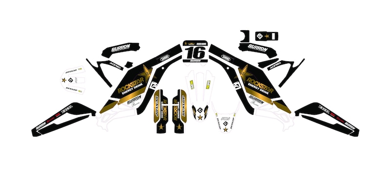 SUR RON Rockstar Energy Gold Full Graphics Kit Gloss or Matte Surron ...