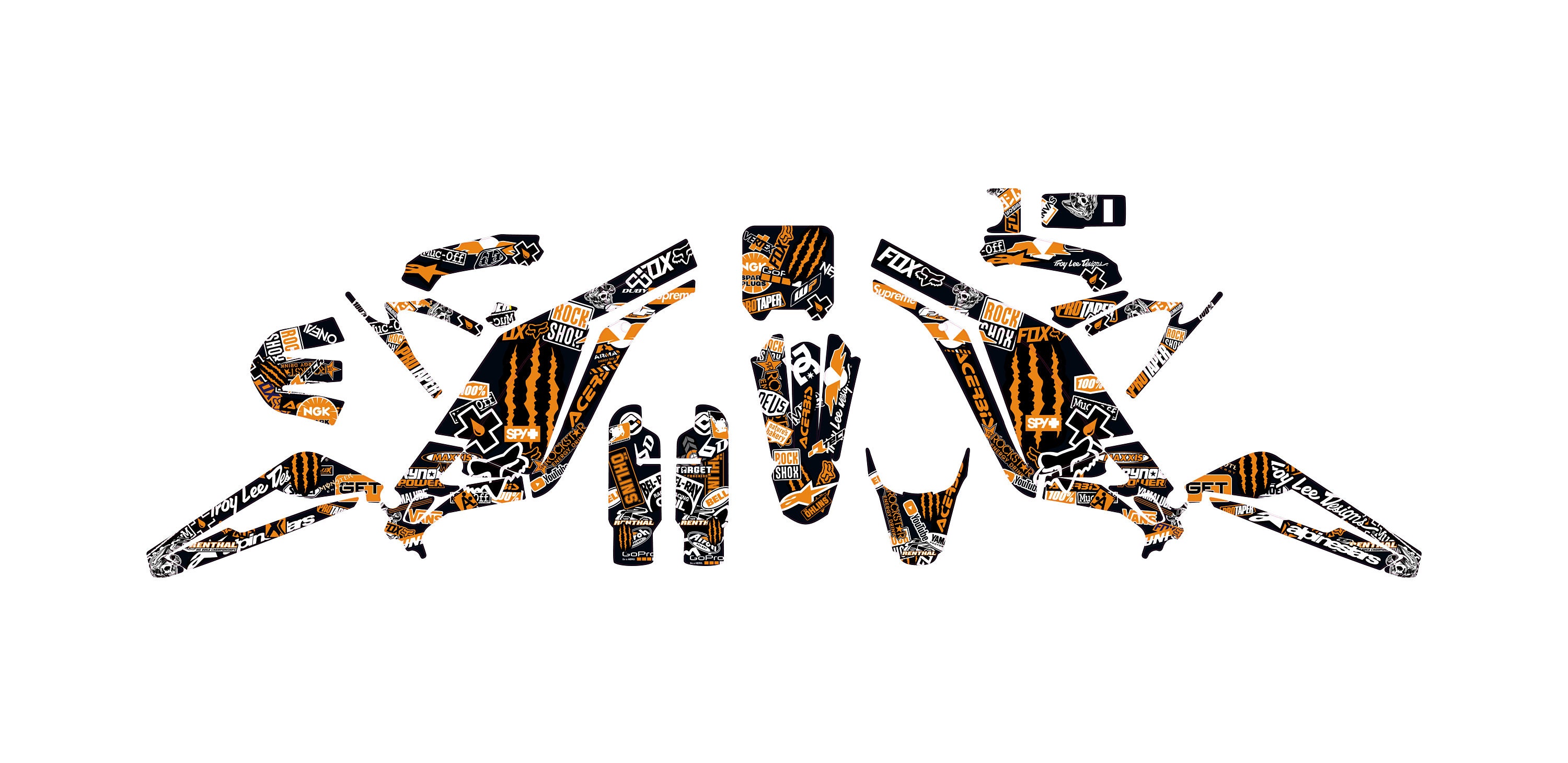 SUR RON Light Bee X Stickerbomb Orange Full Graphics Kit Gloss or Matte ...