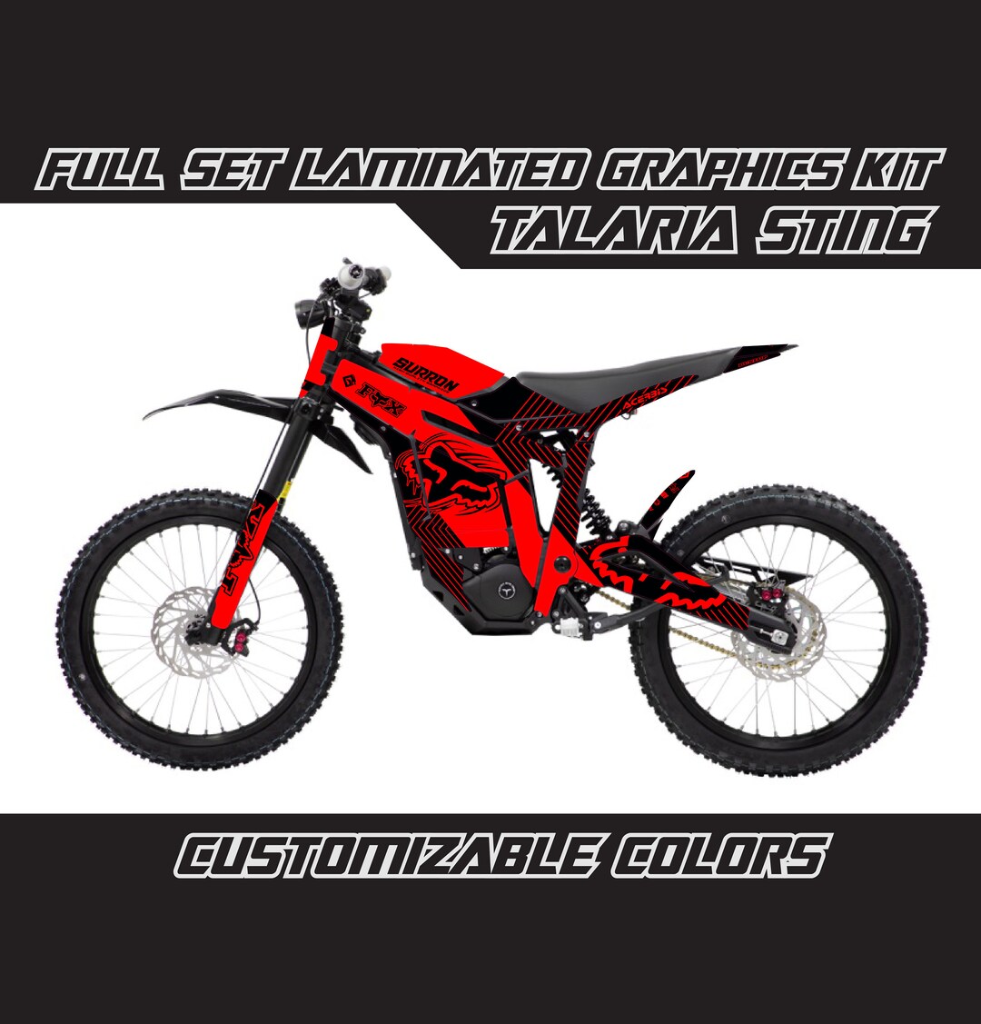 TALARIA STING Fox Red Black Full Graphics Kit Custom Gloss or Matte ...