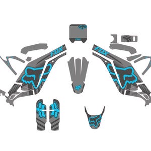 SUR RON Fox Sky Blue Gray Full Graphics Kit Gloss or Matte Surron ...