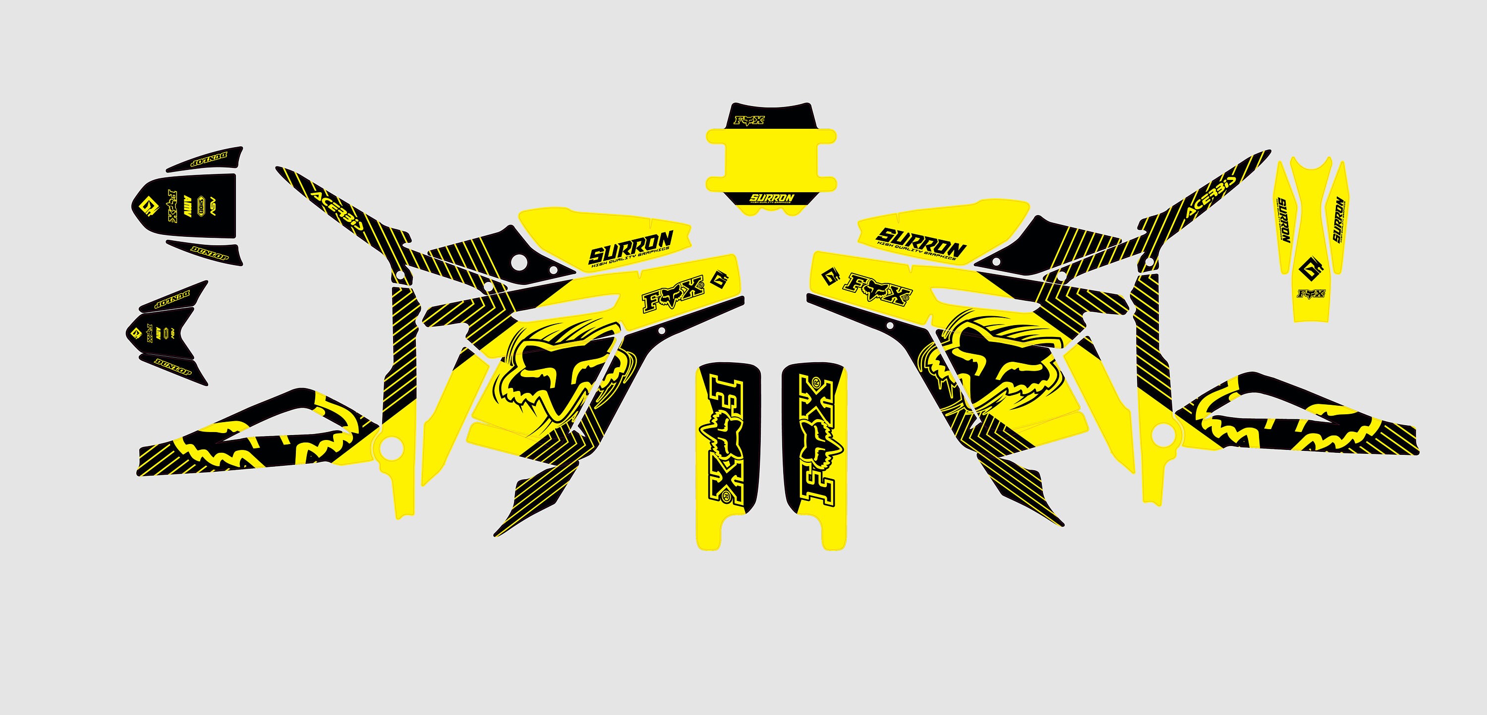 TALARIA STING Fox Suzuki Yellow Full Graphics Kit Custom Gloss or Matte ...