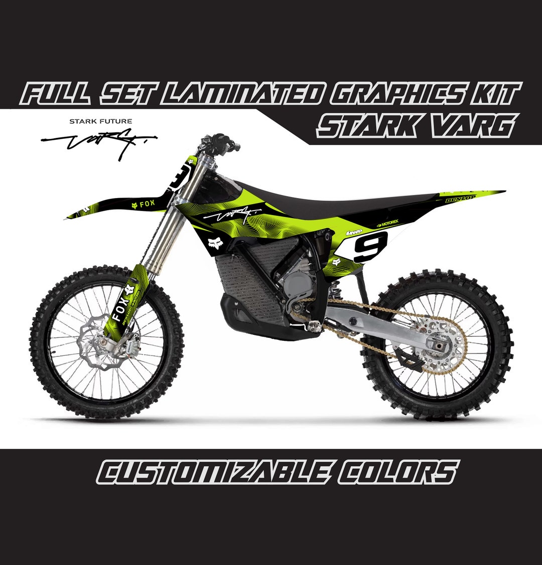 STARK VARG Lime Green Black Full Graphics Kit Gloss or Matte Laminated ...