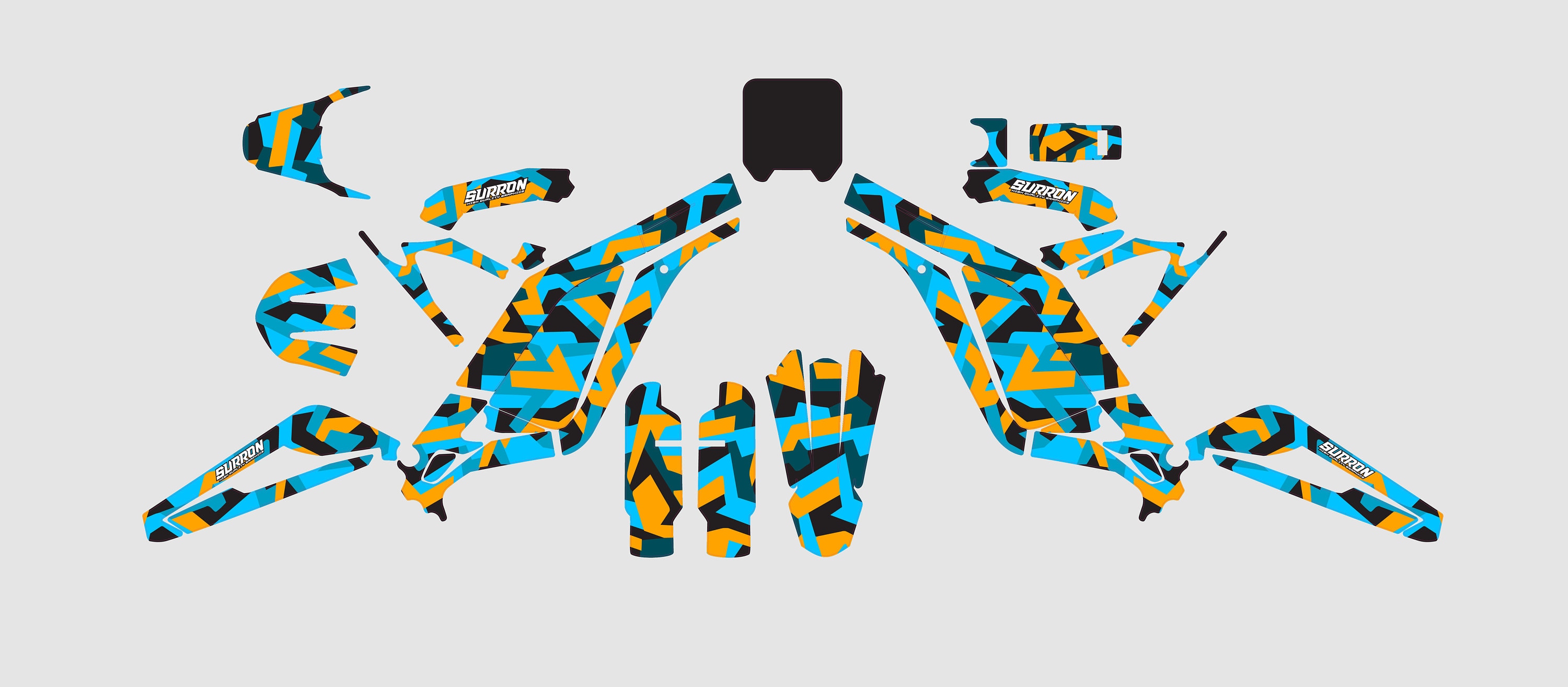 SUR RON Camo Orange Blue Full Graphics Kit Gloss or Matte - Etsy