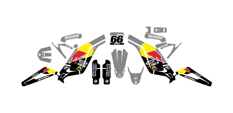 SUR RON R Bull Gray Full Graphics Kit Gloss or Matte Surron Laminated ...
