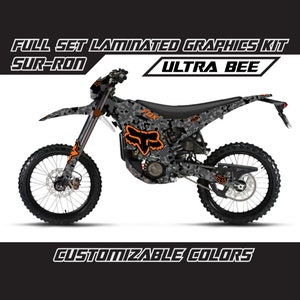 Sur Ron ULTRA BEE Fox Orange Camo Full Graphics Kit Gloss or Matte ...
