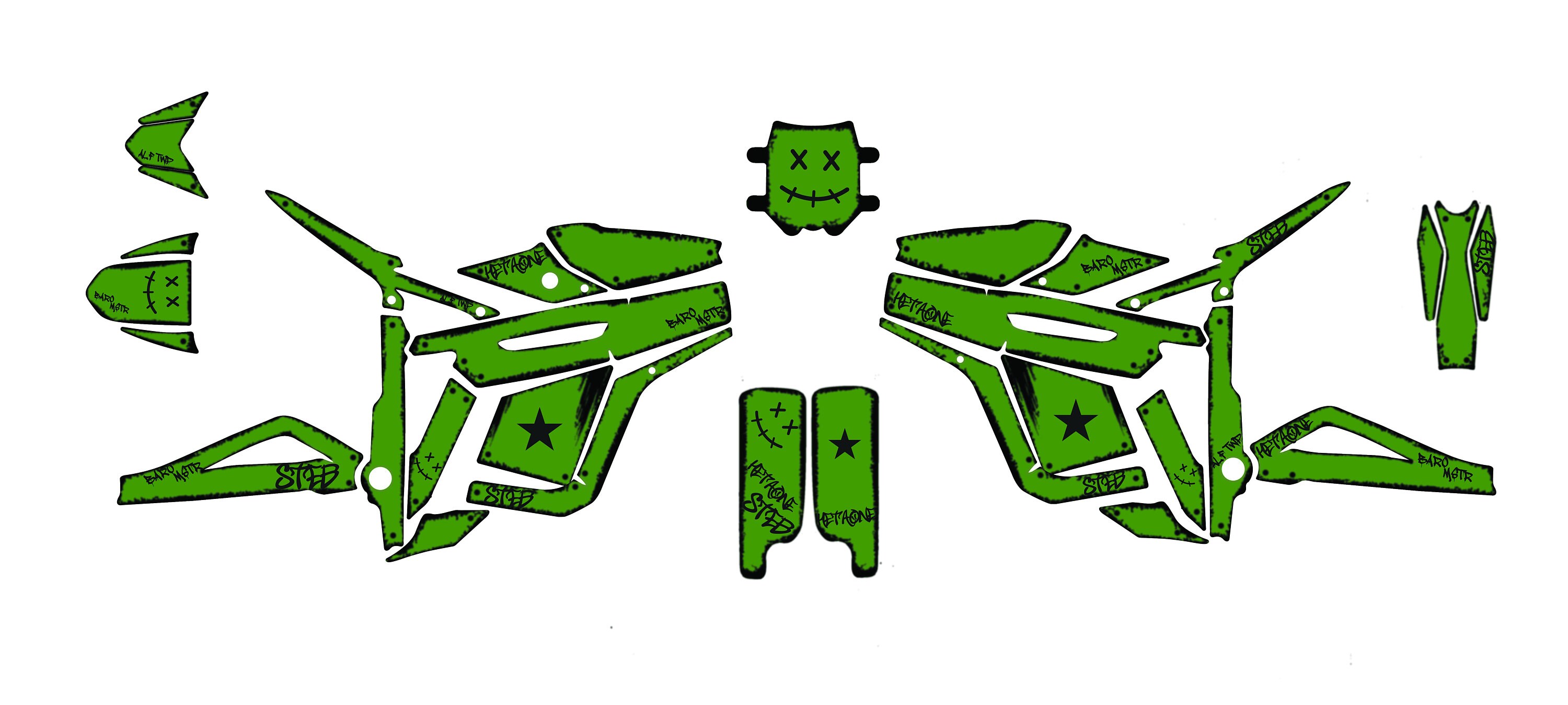TALARIA STING Army Green Red Graffiti Damaged Style Full Graphics Kit ...