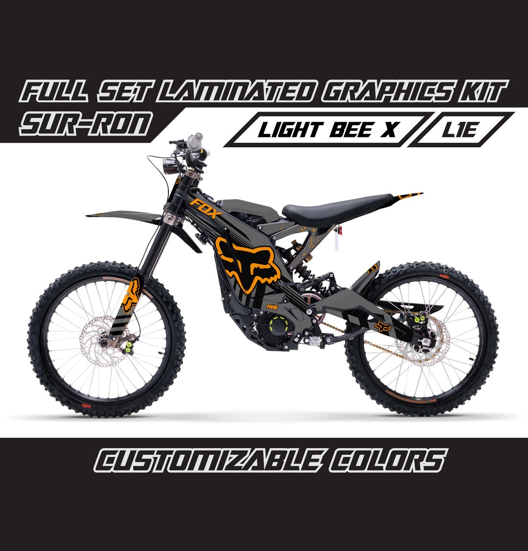 SUR RON Fox Orange Full Graphics Kit Gloss or Matte Surron Laminated ...