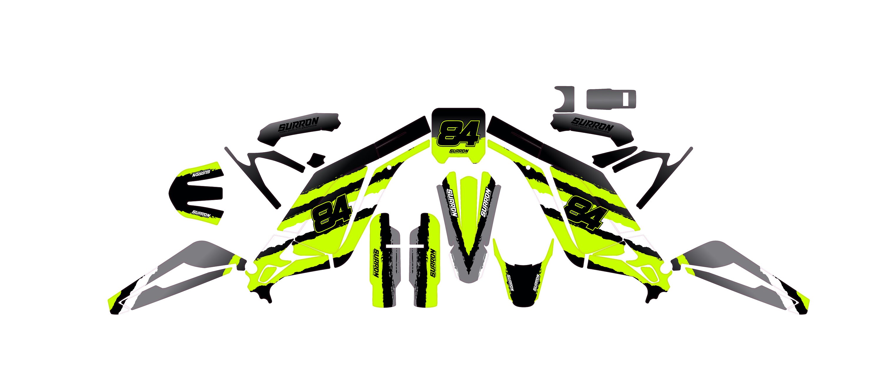 SUR RON Motocross Lime Green Full Graphics Kit Gloss or Matte Surron ...