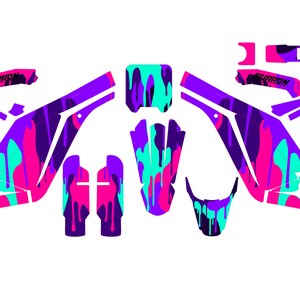 SUR RON Camouflage Paint Drip Colorful Full Graphics Kit Gloss or Matte ...