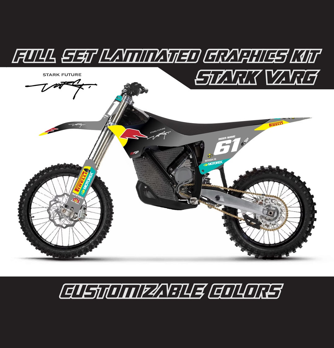 STARK VARG Gray R Bull Full Graphics Bull Kit Gloss or Matte Laminated ...