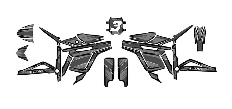 TALARIA STING Cartoon Animated Black Gray Full Graphics Kit - Etsy