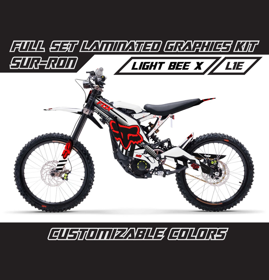SUR RON Fox Red Full Graphics Kit Gloss or Matte Surron Laminated ...