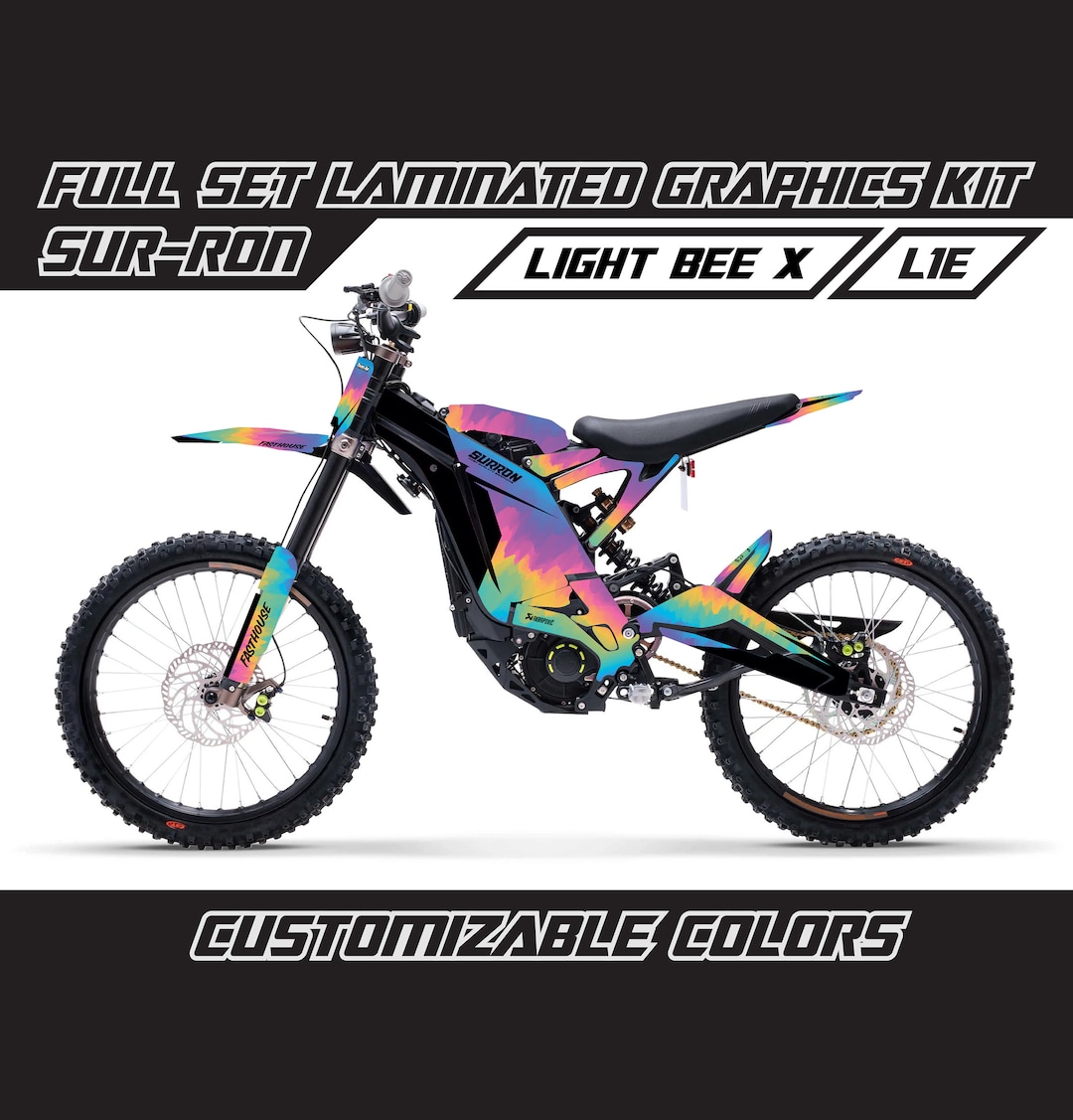 SUR RON Light Bee X Graphics Kit - Colorful Full Decal Wrap Vinyl ...
