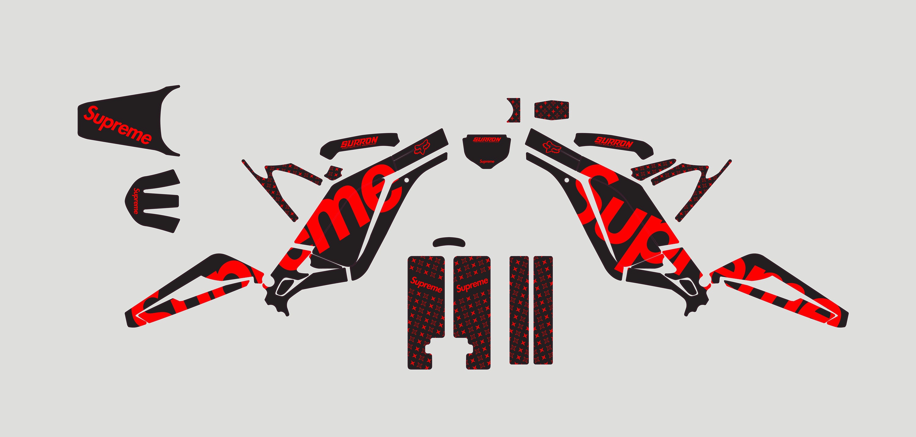 SUR RON Fox Full Graphics Kit Gloss or Matte Laminated Bubble - Etsy UK