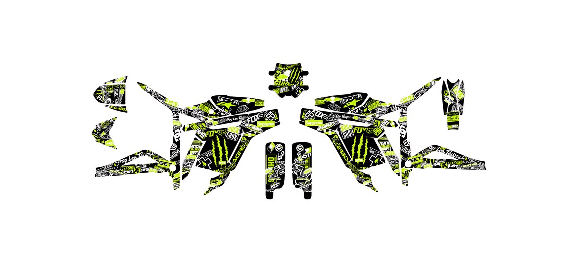 TALARIA STING Stickerbomb Lime Green Full Graphics Decals Stickers Kit ...
