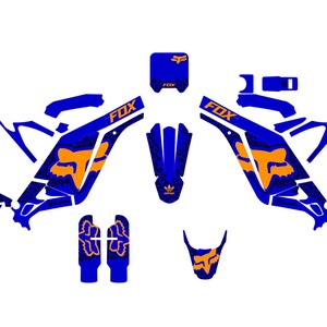 SUR RON Light Bee X Graphics Kit - Blue Orange Fox Full Decal Wrap ...
