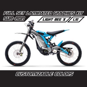 SUR RON Lines Sky Blue Gray Full Graphics Kit Gloss or Matte Surron ...