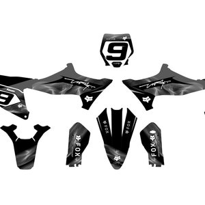 STARK VARG Gray Black Full Graphics Kit Gloss or Matte Laminated Bubble ...