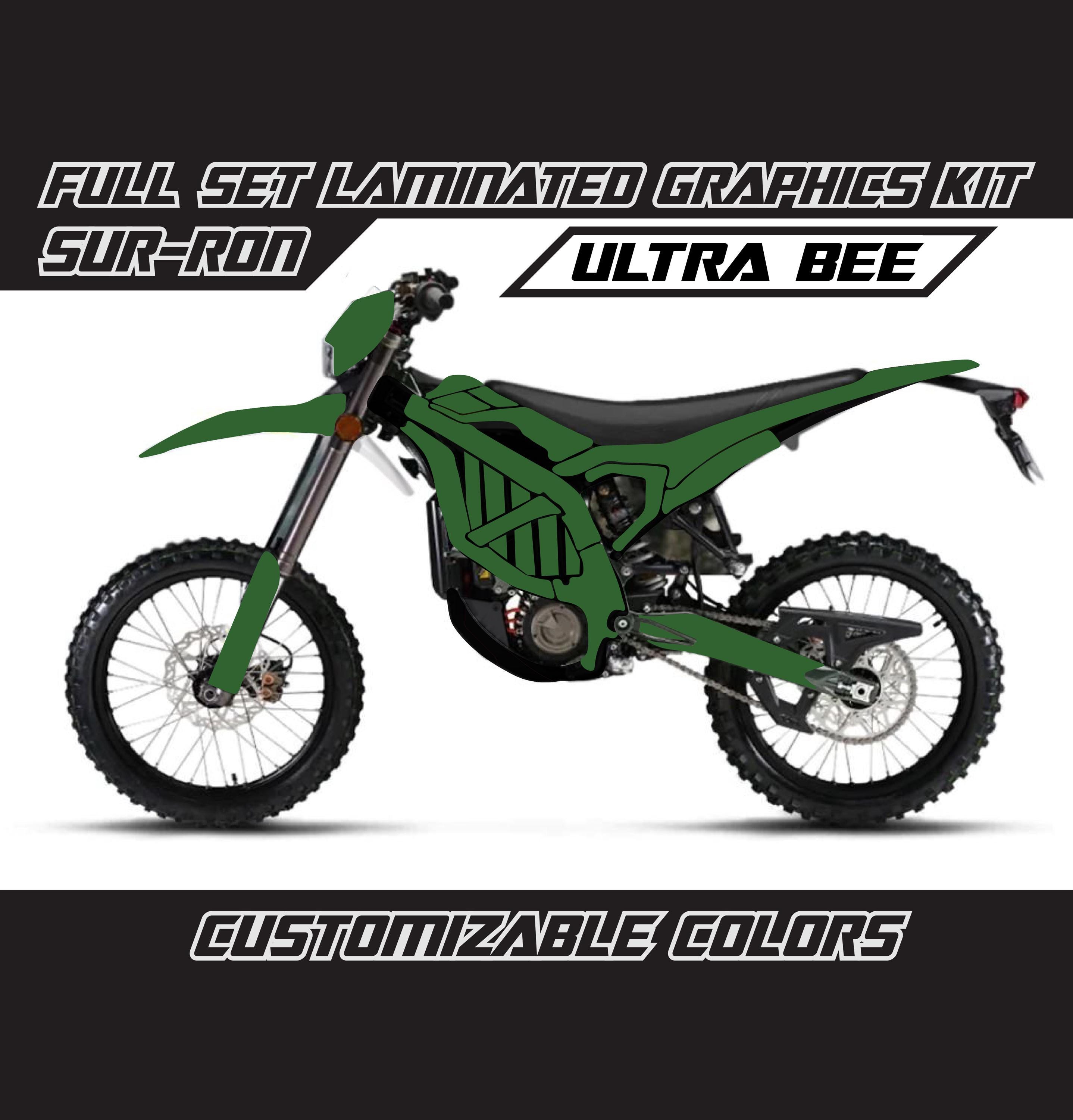 Sur Ron Ultra Bee - Army Green Solid Full Color Graphics Kit Gloss or ...