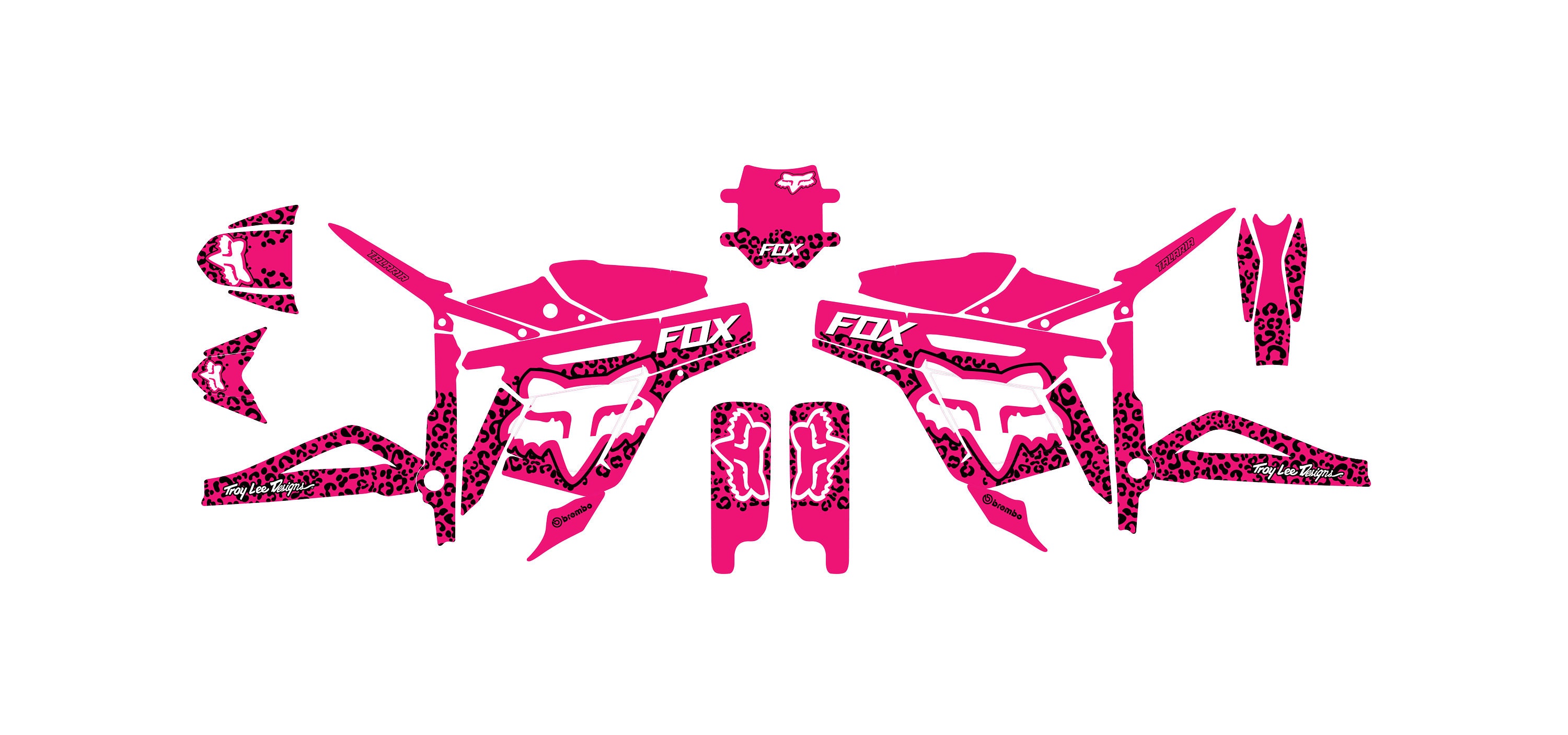 TALARIA STING Fox Cheetah Pink Full Graphics Decals Stickers Kit Gloss ...