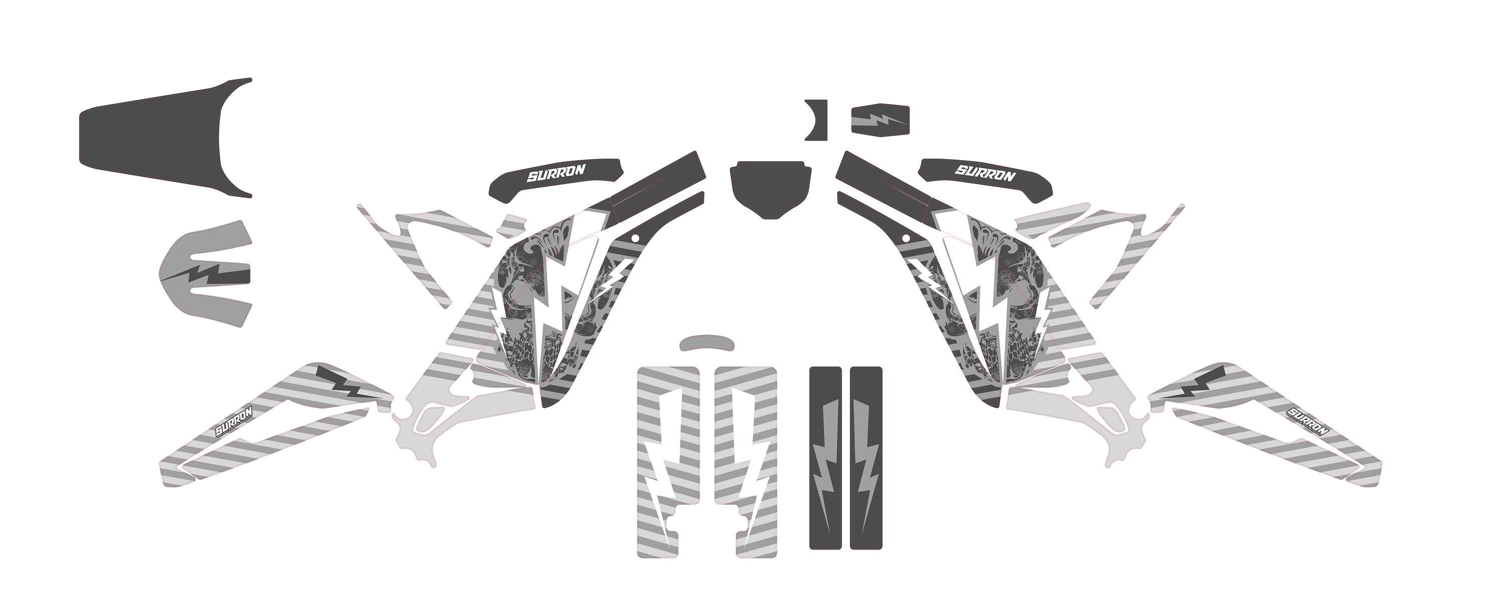 SUR RON Gray Full Graphics Kit Gloss or Matte Laminated Bubble - Etsy