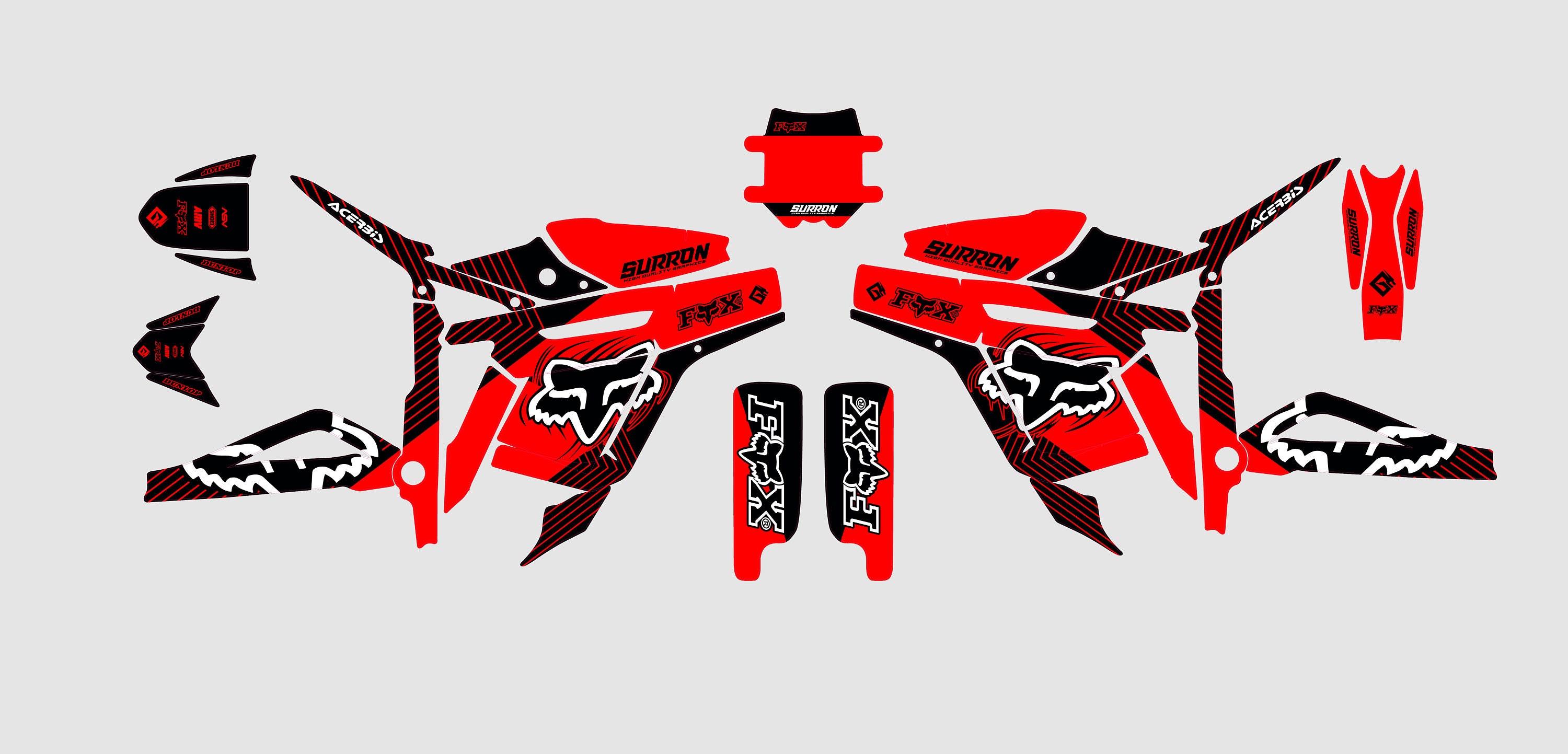 TALARIA STING Fox Red Black Full Graphics Kit Custom Gloss or - Etsy