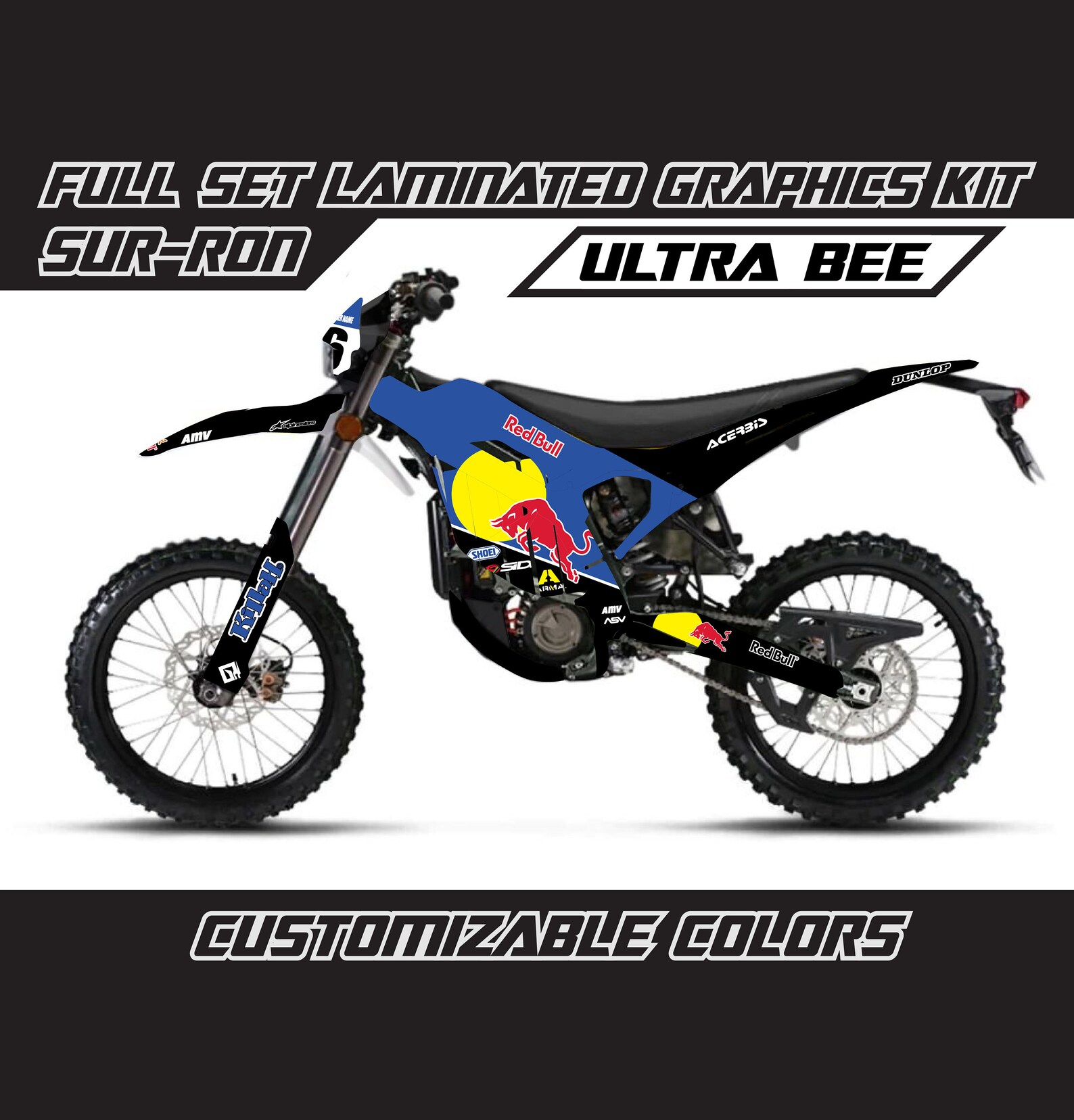 ULTRA BEE Sur Ron R Bull Full Graphics Kit Gloss or Matte - Etsy