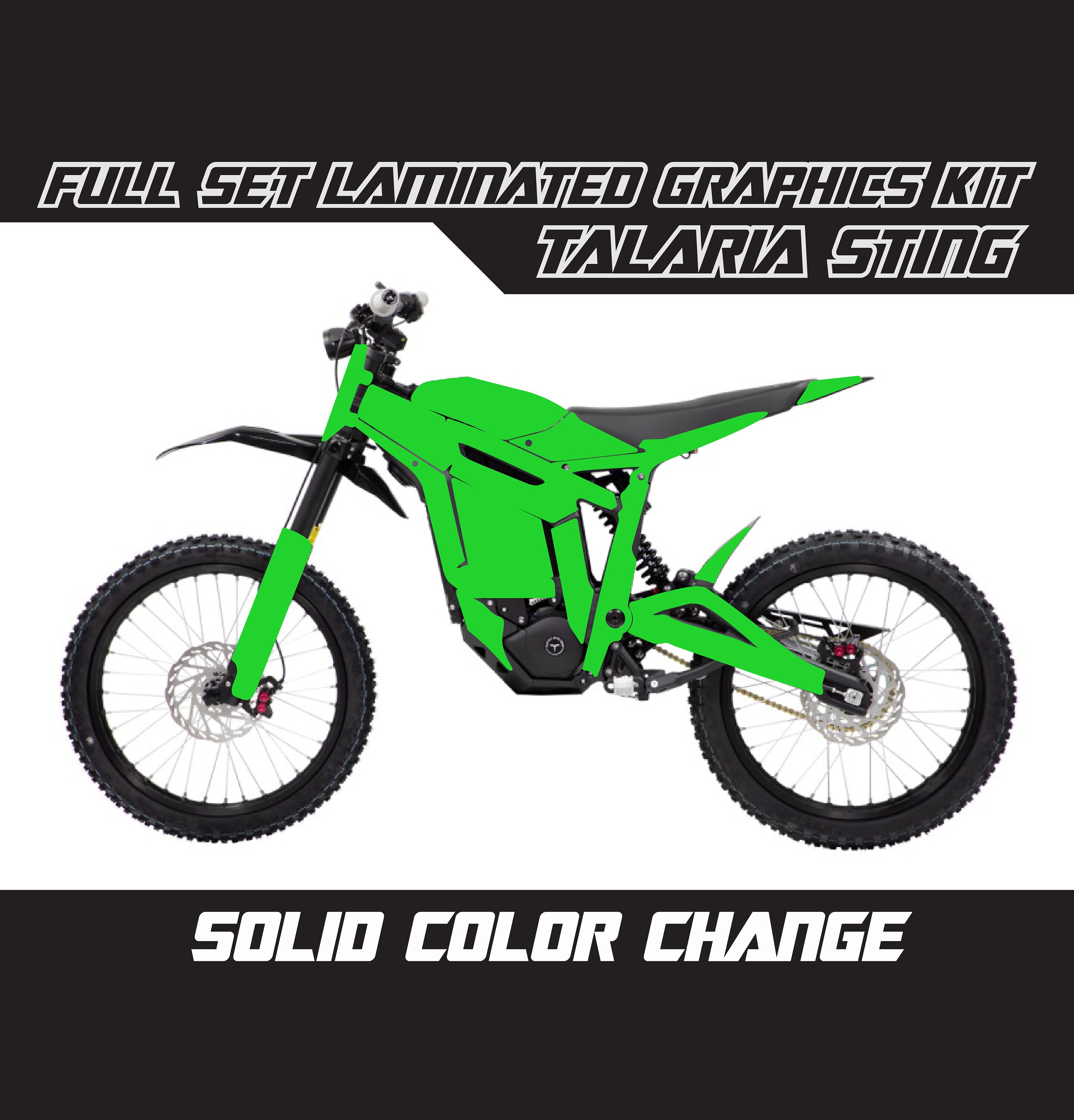 TALARIA STING Green Solid Full Color Change Graphics Kit Gloss or Matte Laminated Bubble Free ...