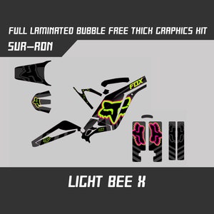 SUR RON Fluo Full Graphics Kit Gloss or Matte Surron Laminated Bubble ...