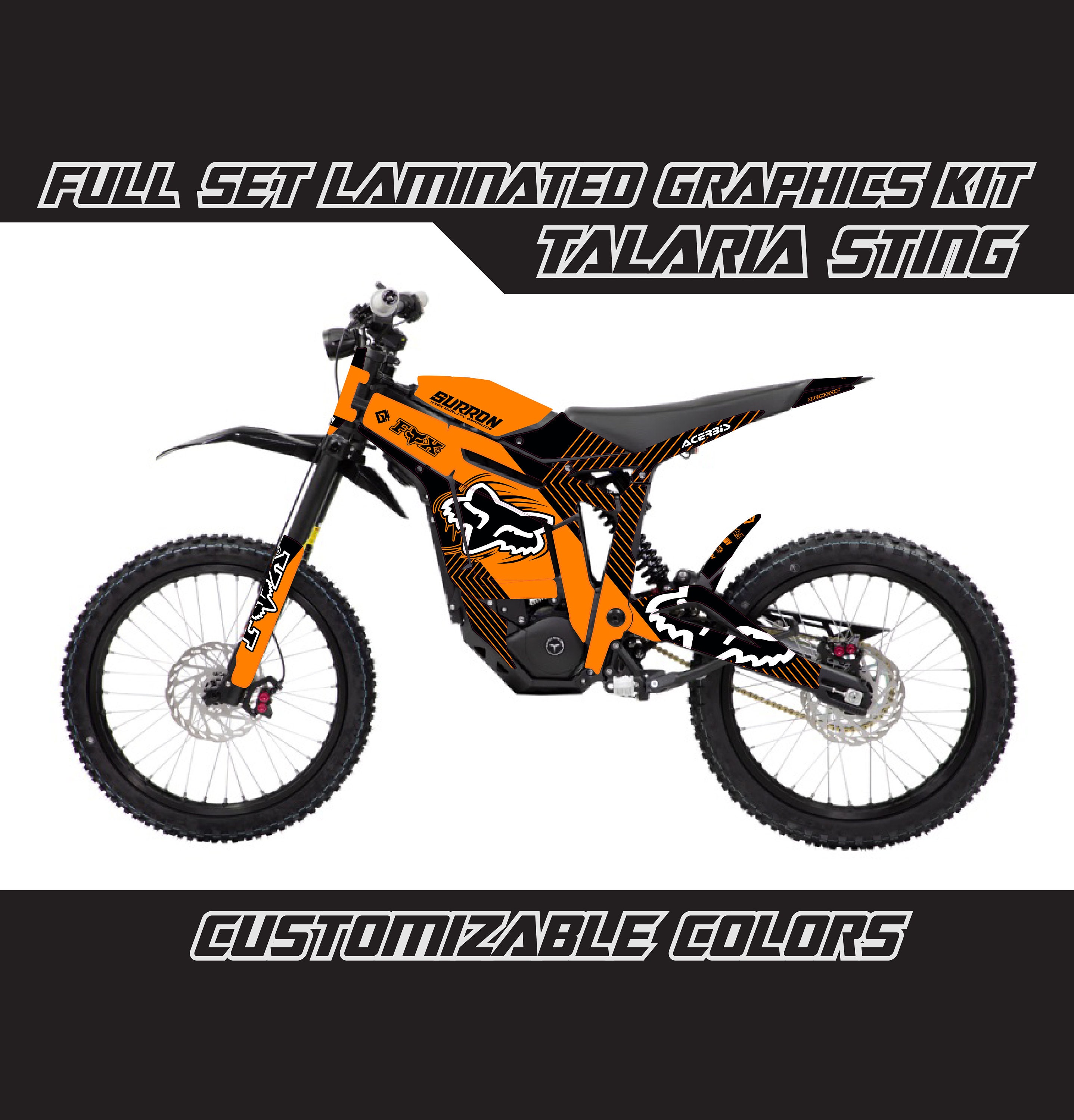 TALARIA STING Fox Orange White Full Graphics Kit Custom Gloss - Etsy