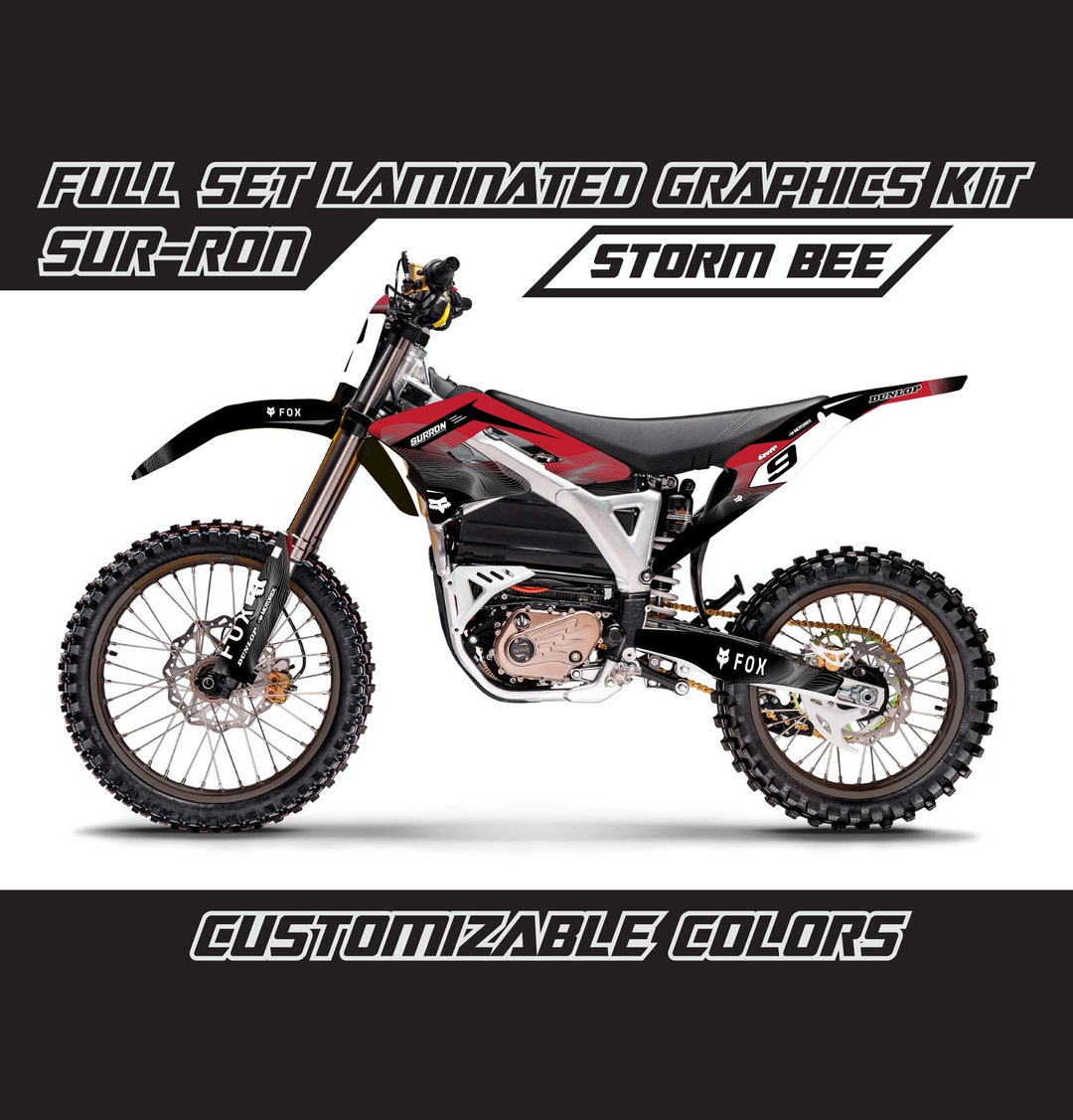 SURRON STORM BEE Red Gray Full Graphics Kit Gloss or Matte Sur Ron ...
