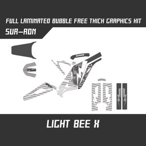 SUR RON Gray Full Graphics Kit Gloss or Matte Surron Laminated Bubble ...