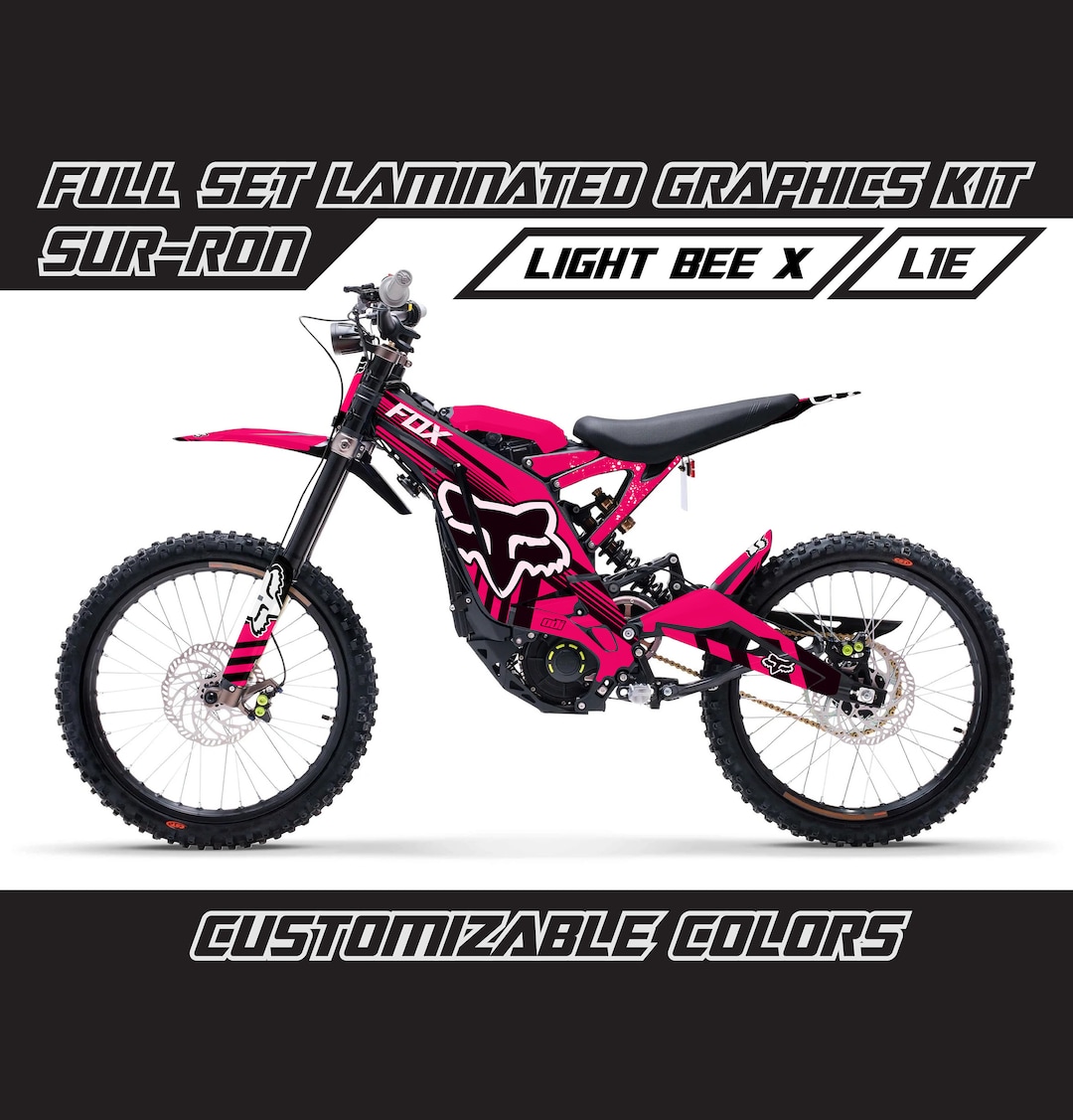 SUR RON Fox Pink Full Graphics Kit Gloss or Matte Surron - Etsy