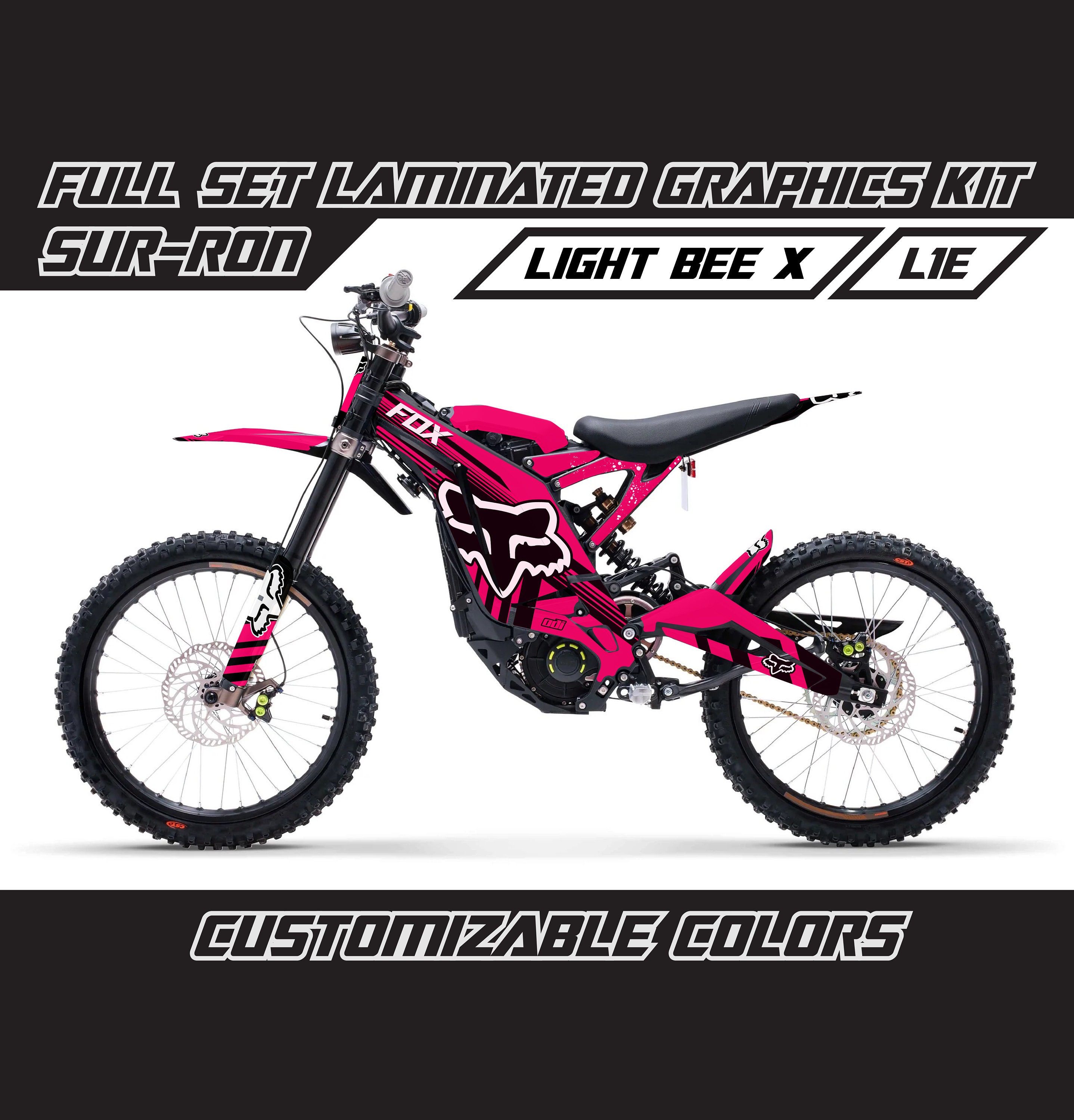 SUR RON Fox Pink Full Graphics Kit Gloss or Matte Surron - Etsy