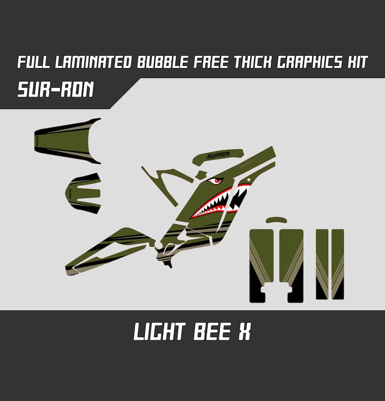 SUR RON Army Beast Full Graphics Kit Gloss or Matte Surron Laminated ...