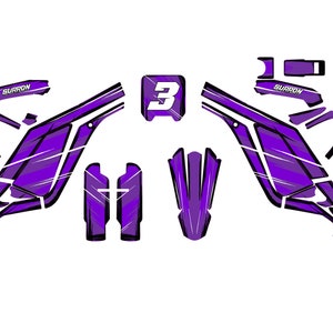 SUR RON Light Bee X Graphics Kit - Violet Cartoon Full Decal Wrap Vinyl ...