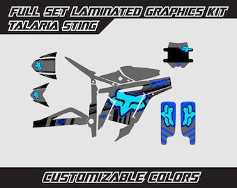 TALARIA STING Fox Electric Blue Full Graphics Kit Gloss or Matte ...