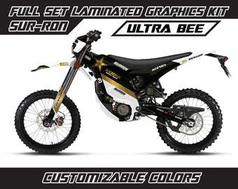 ULTRA BEE Sur Ron Stickerbomb Gray Full Graphics Kit Gloss or Matte ...