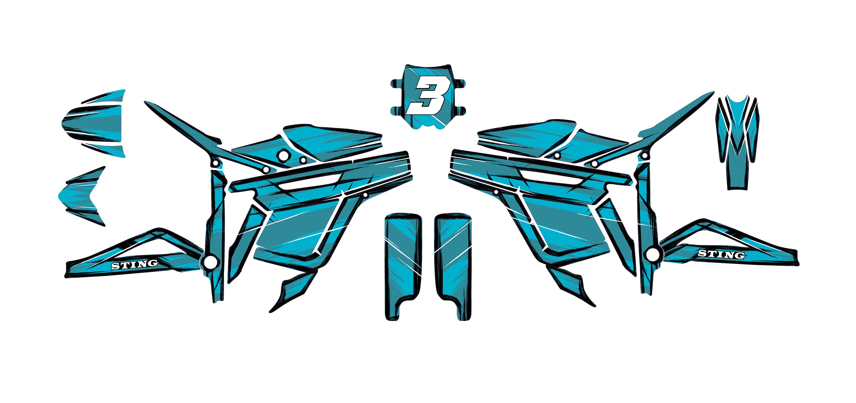 TALARIA STING Cartoon Animated Light Blue Full Graphics Kit - Etsy