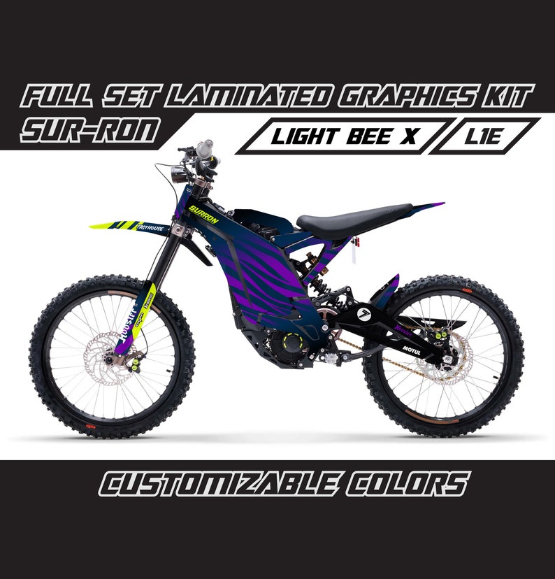 SUR RON Midnight Design Full Graphics Kit Gloss or Matte Surron Dirt ...